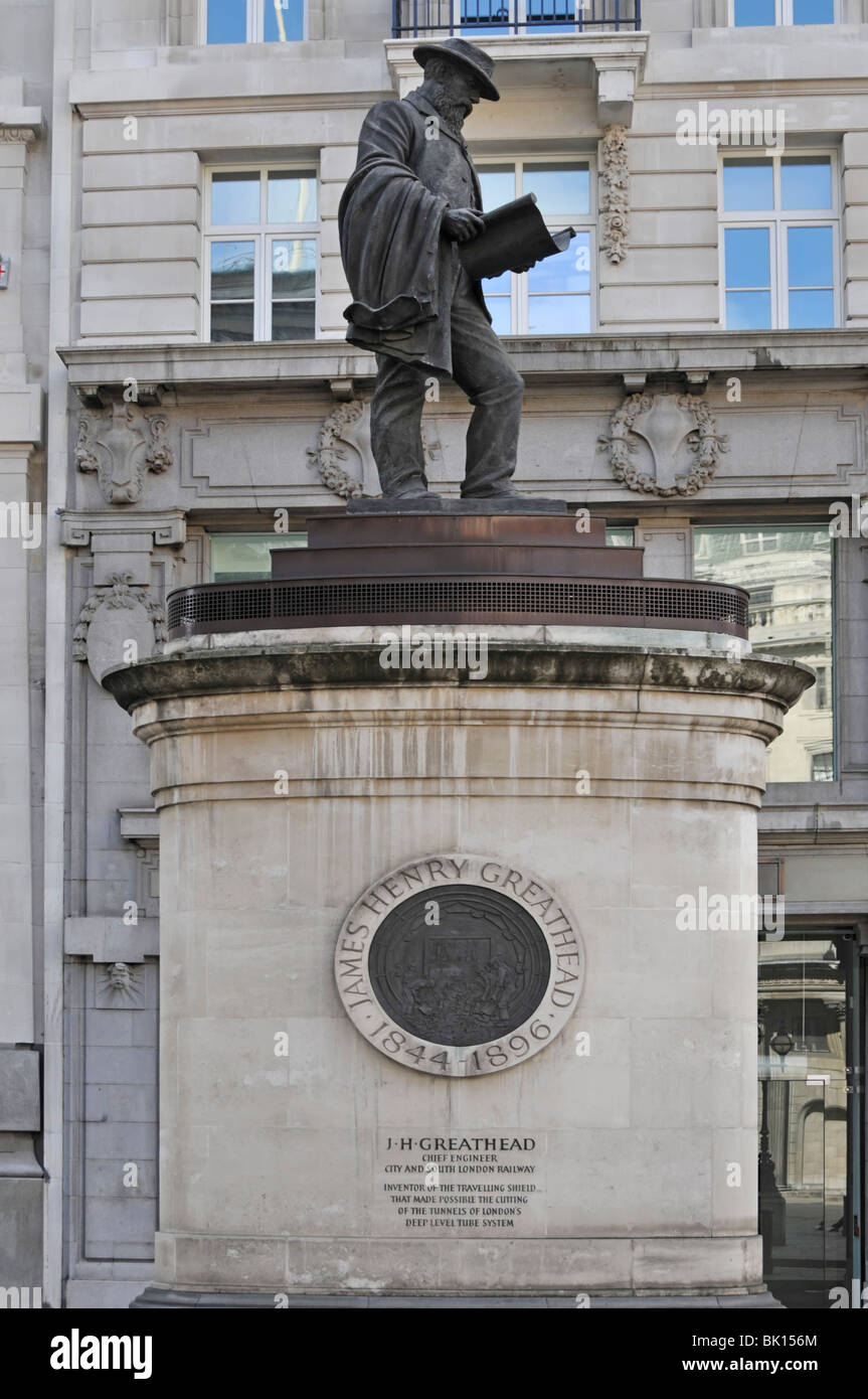 Monument to J H Greathead inventor of travelling shield for railway ...