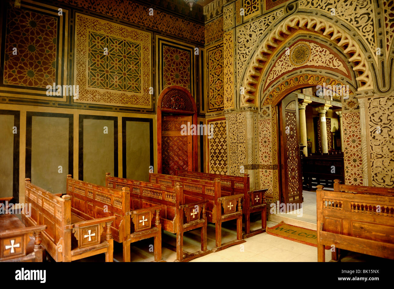 inside of the hanging church , coptic cairo , cairo , egypt Stock Photo ...