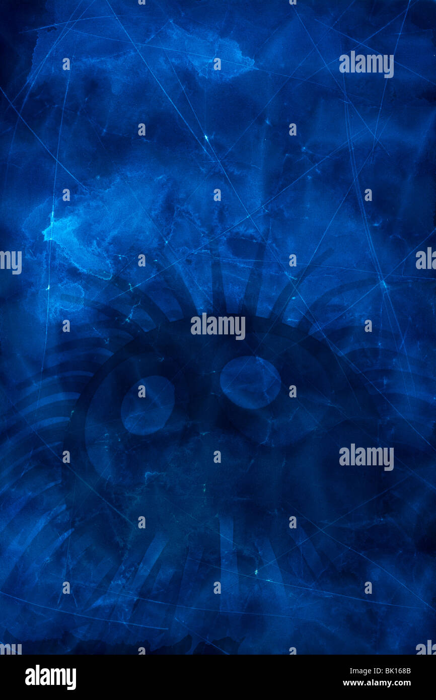 Funny alien face in a blue void Stock Photo - Alamy