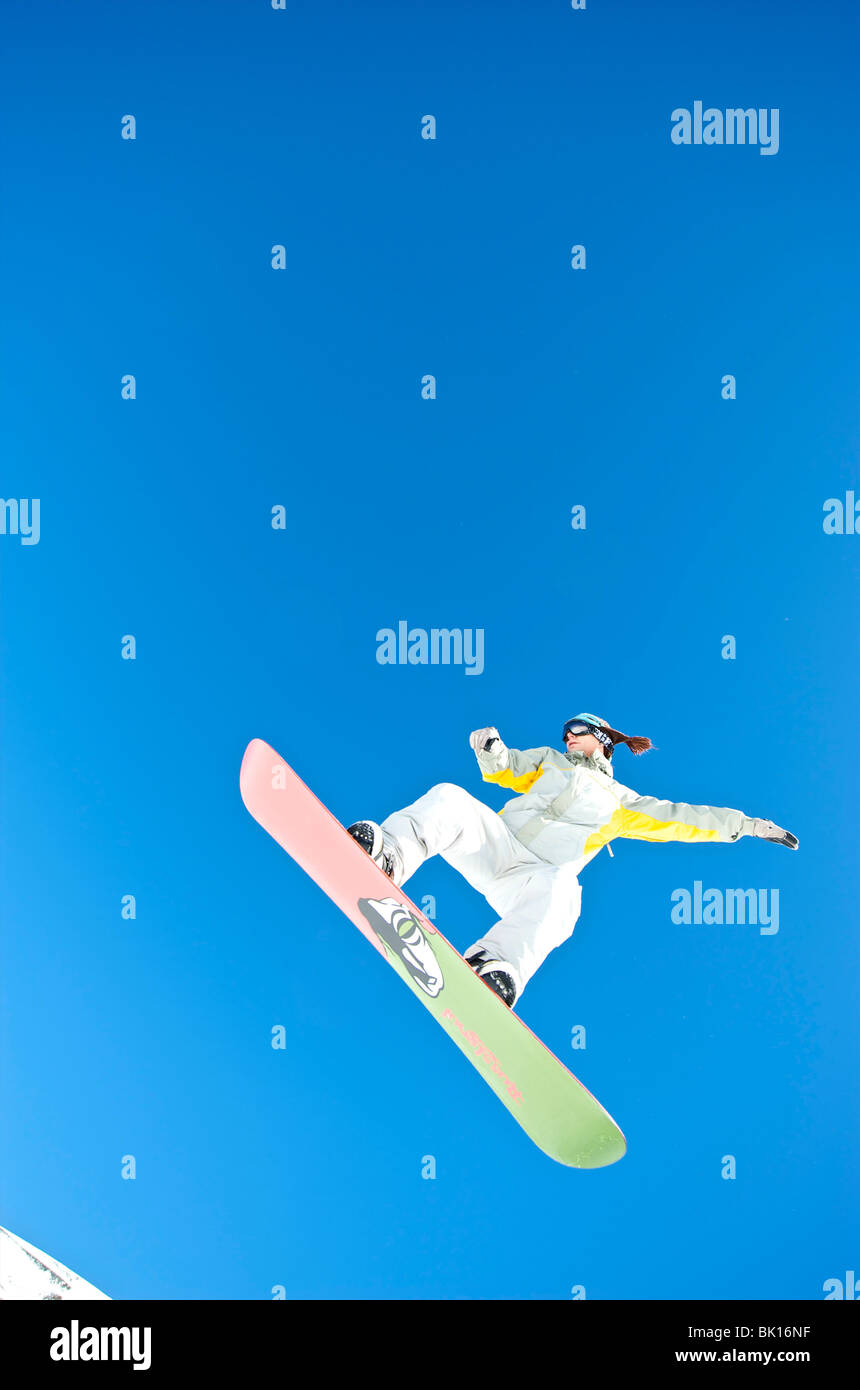 Sierra Nevada, wintersport jumpstyle Stock Photo - Alamy