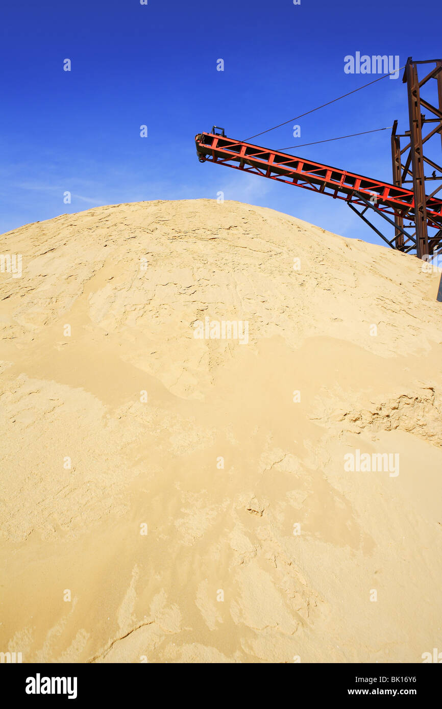 construction sand quarry mountain installation machinery Stock Photo ...
