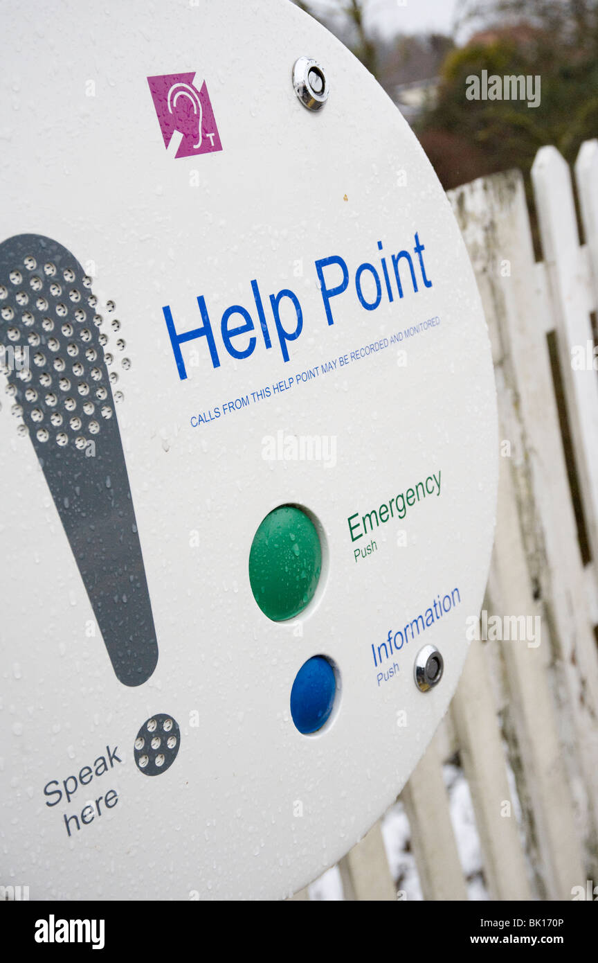 Help point machine on a railway platform in England Stock Photo - Alamy