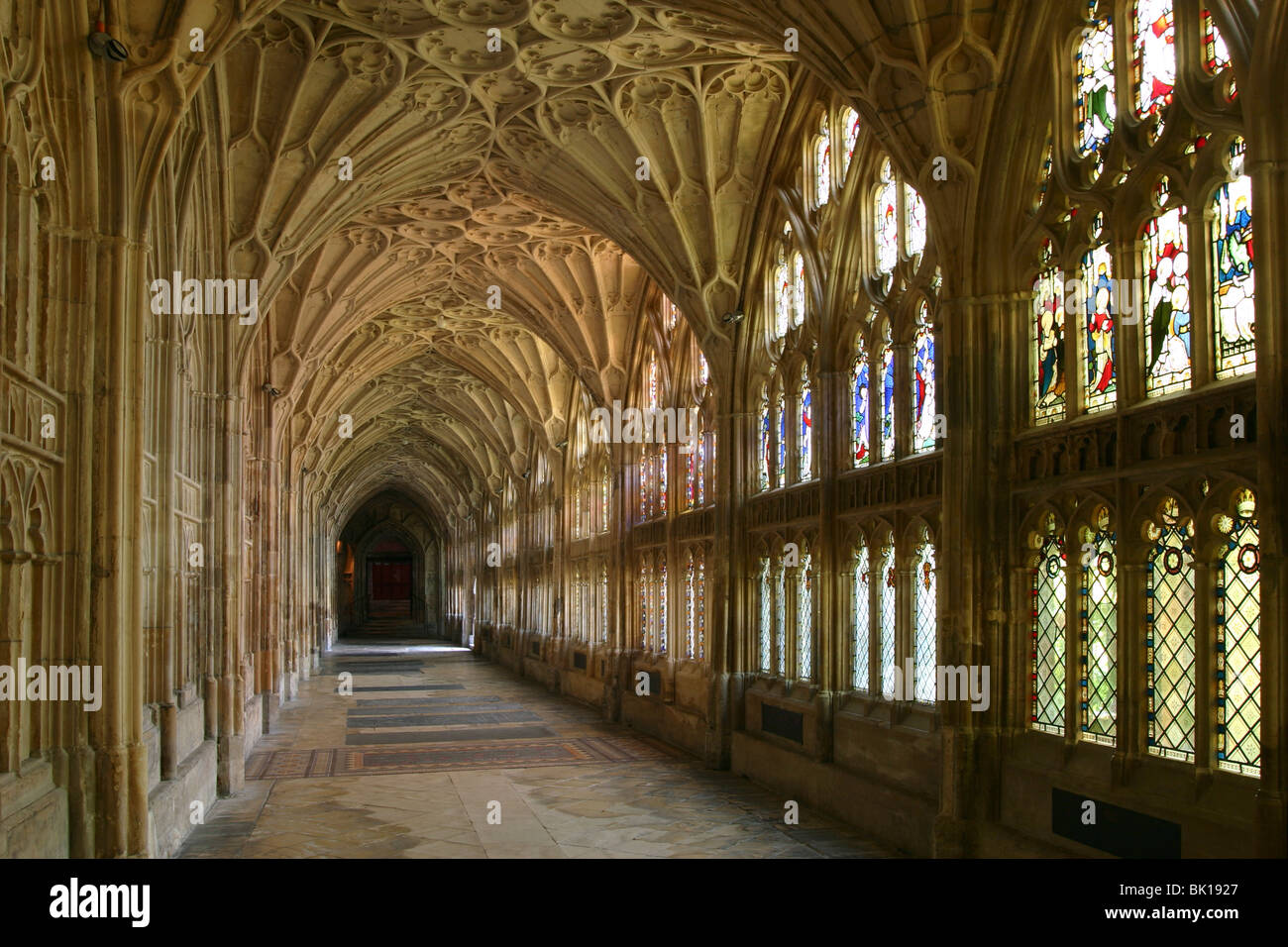 Cloister with fan vault of gloucester cathedral hi-res stock ...