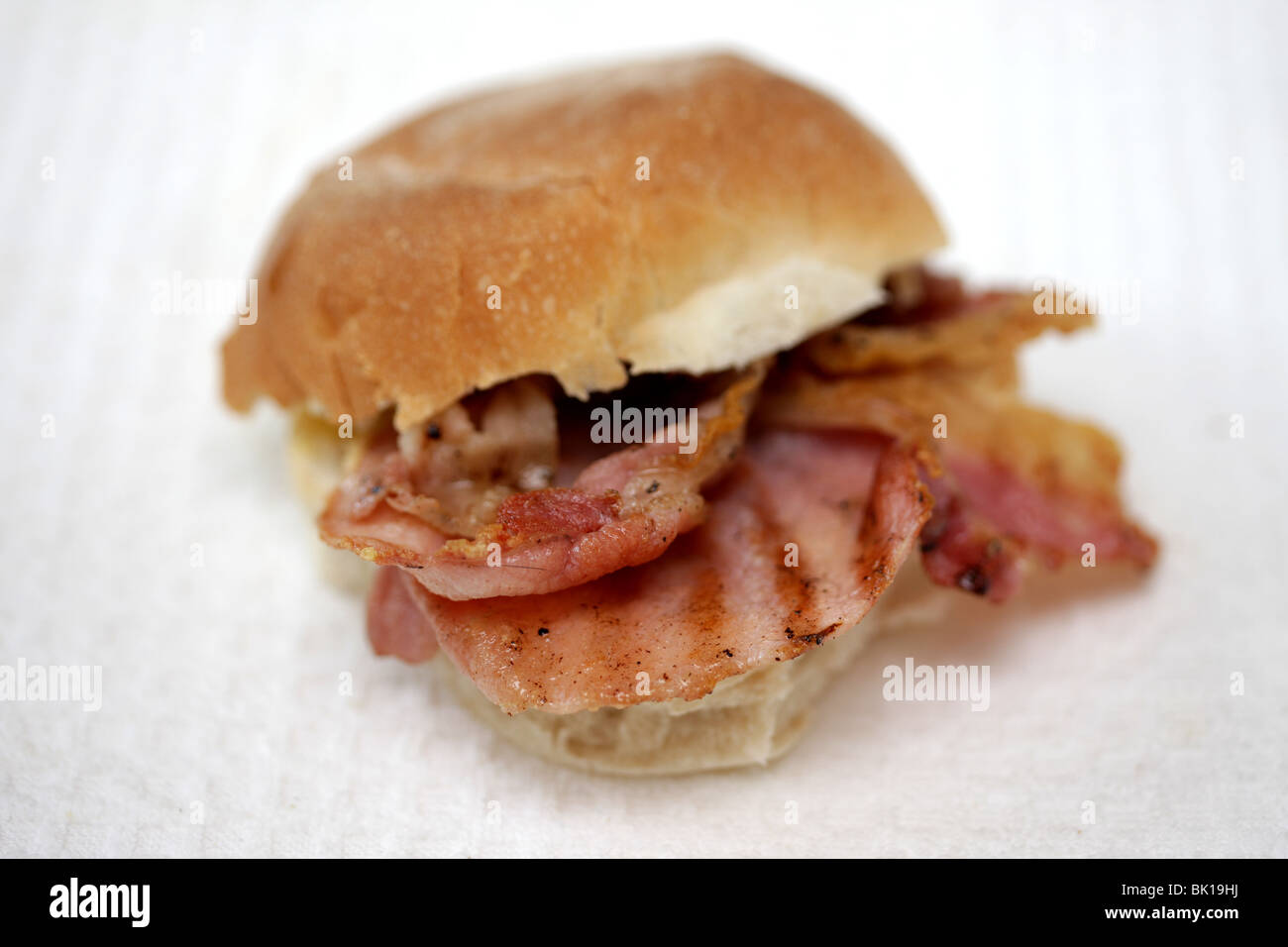 White Bacon Roll Stock Photo - Alamy