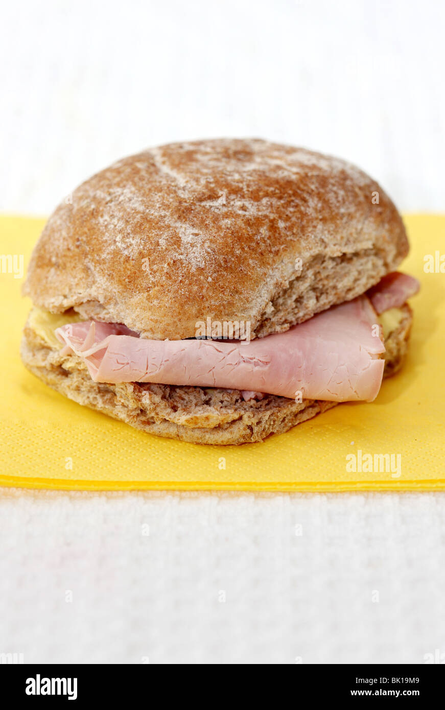 Wholemeal Ham Roll Stock Photo - Alamy