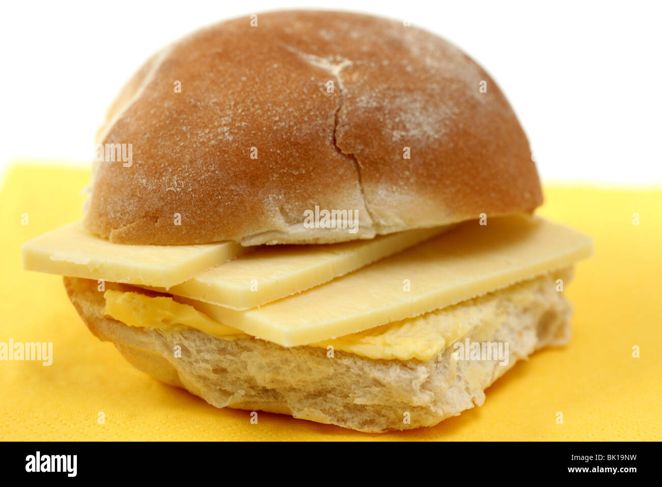 Bap cheddar cheese food roll soft white hi-res stock photography and ...