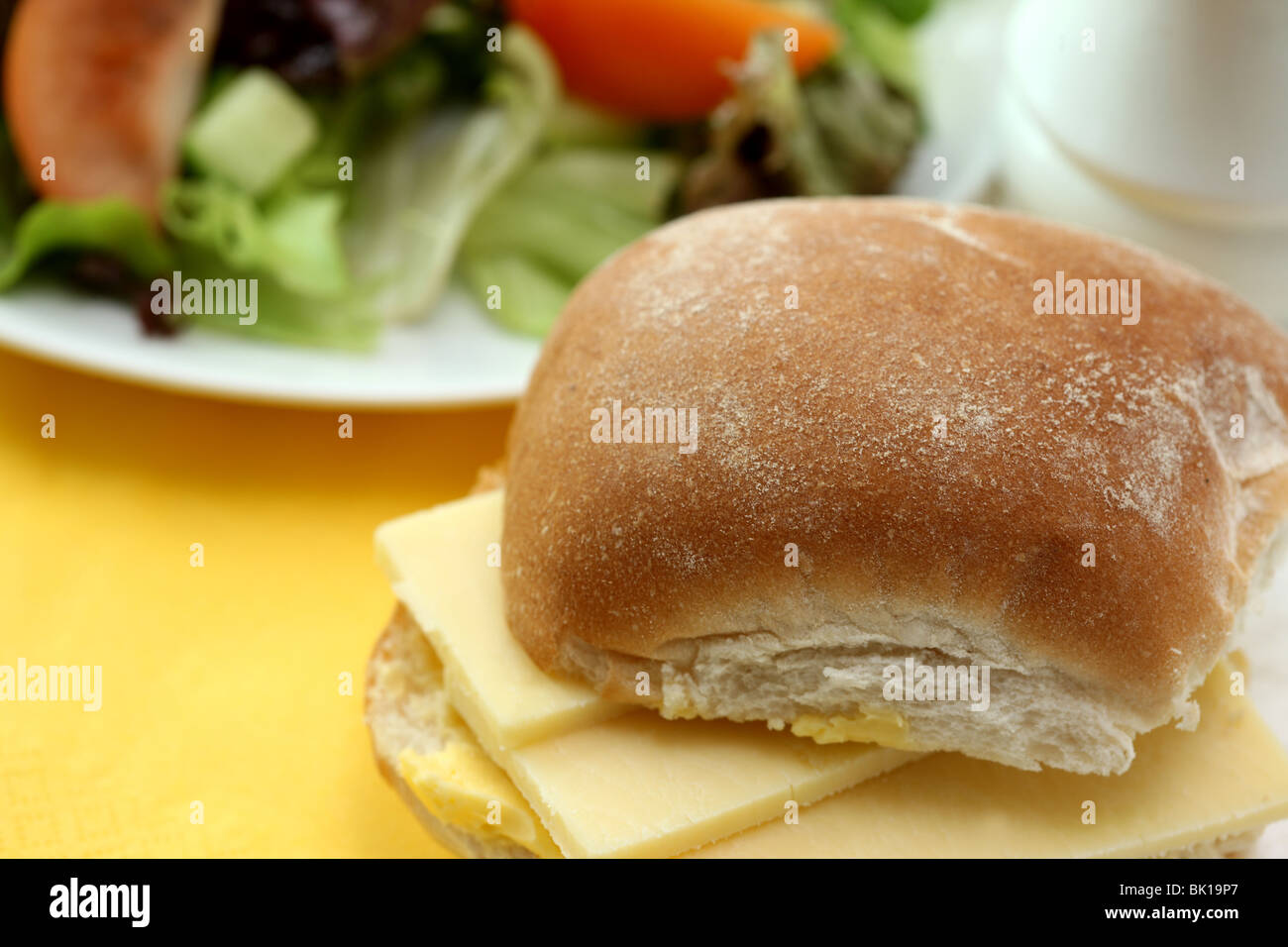 Bap cheddar cheese food roll soft white hi-res stock photography and ...