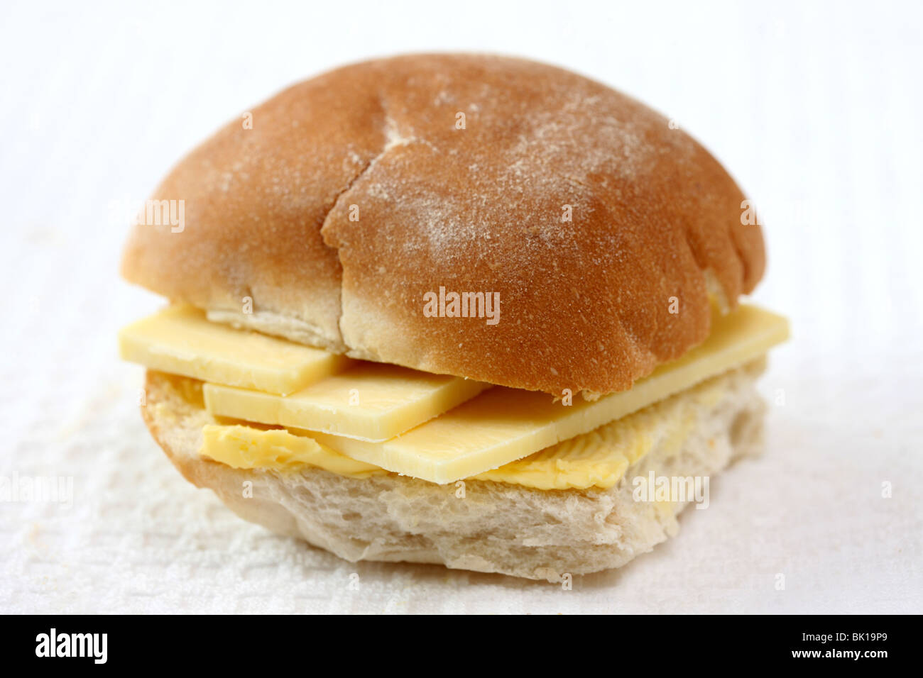 Bap cheddar cheese food roll soft white hi-res stock photography and ...