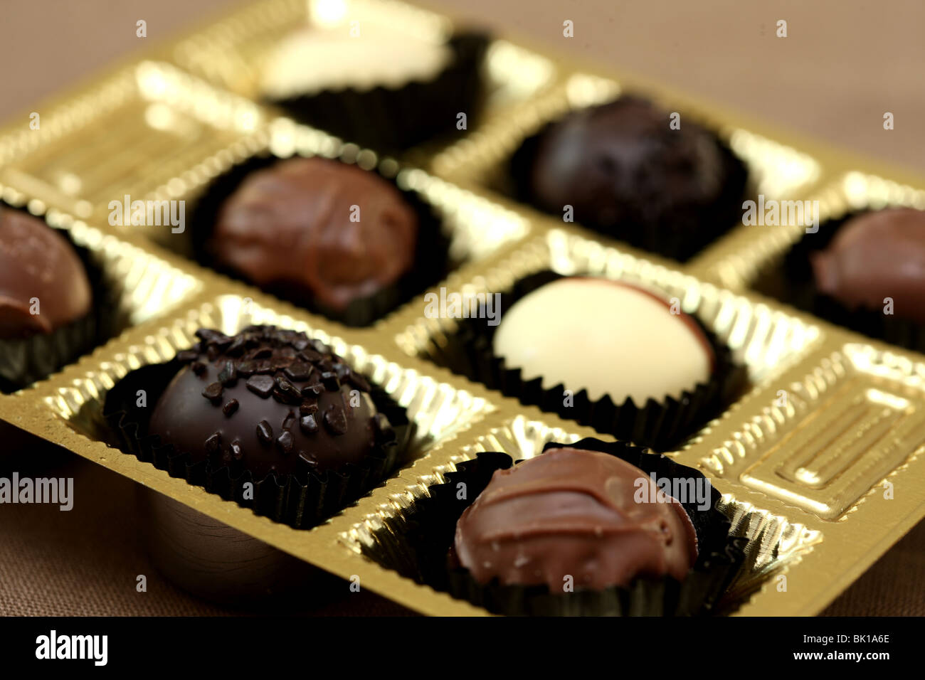 Box of Chocolate Truffels Stock Photo - Alamy
