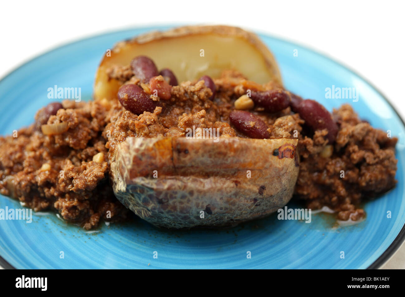 Jacket Potato with Chilli Con Carne Stock Photo - Alamy