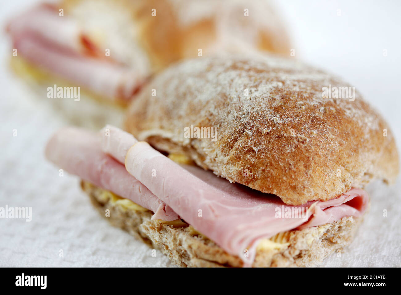 Fresh Healthy Cooked Ham Bread Roll With No People Stock Photo - Alamy
