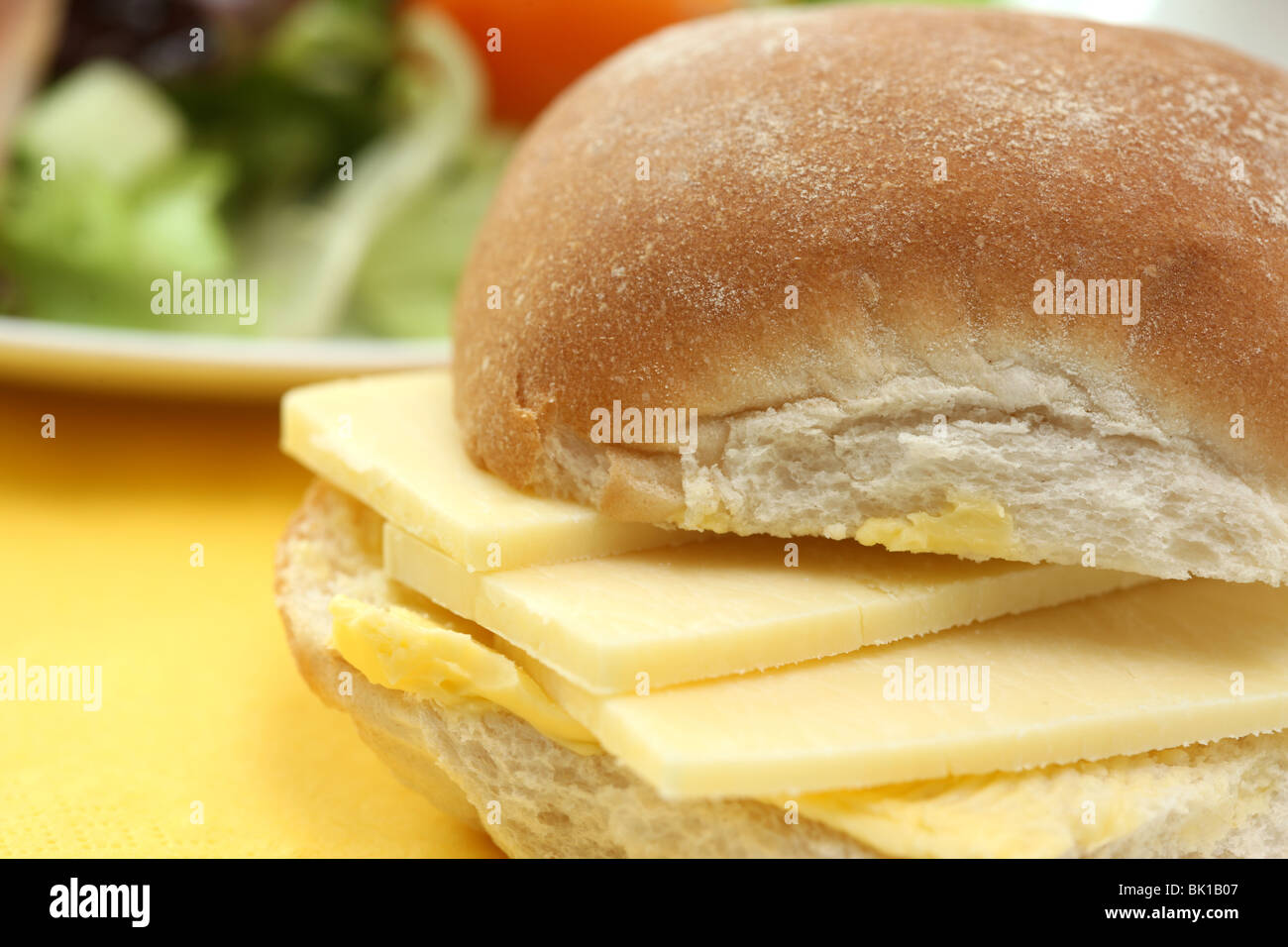 Bap cheddar cheese food roll soft white hi-res stock photography and ...