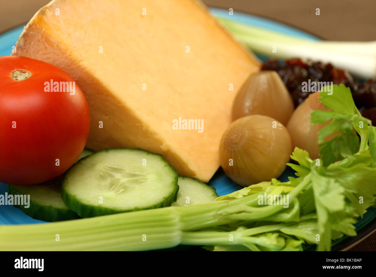 Cheshire Cheese Ploughmans Lunch Plate Stock Photo - Alamy