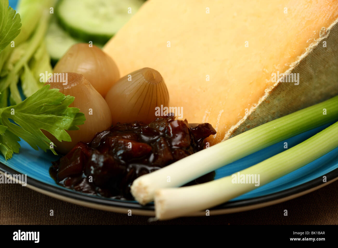Cheshire Cheese Ploughmans Lunch Plate Stock Photo - Alamy