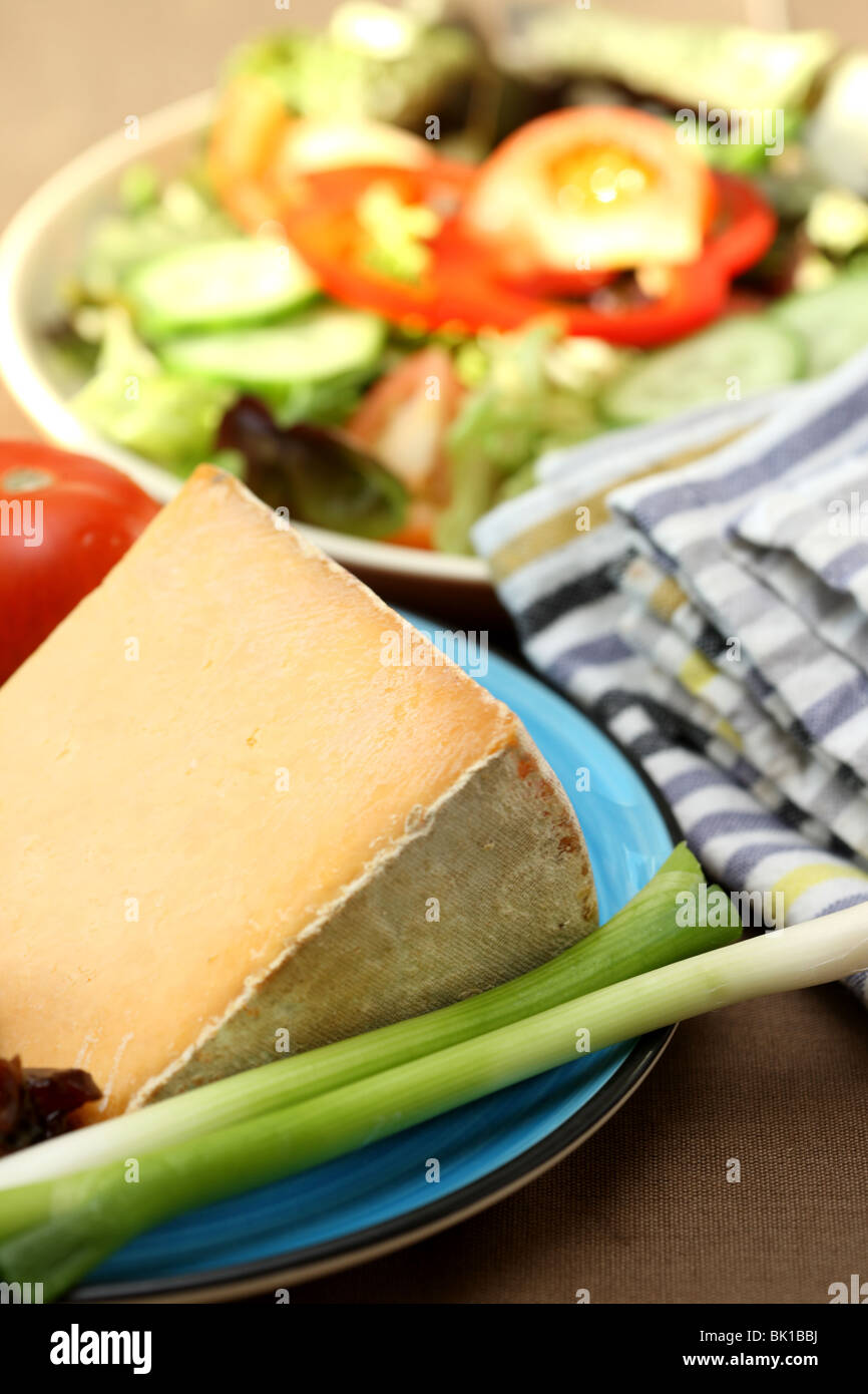 Cheshire Cheese Ploughmans Lunch Plate Stock Photo - Alamy