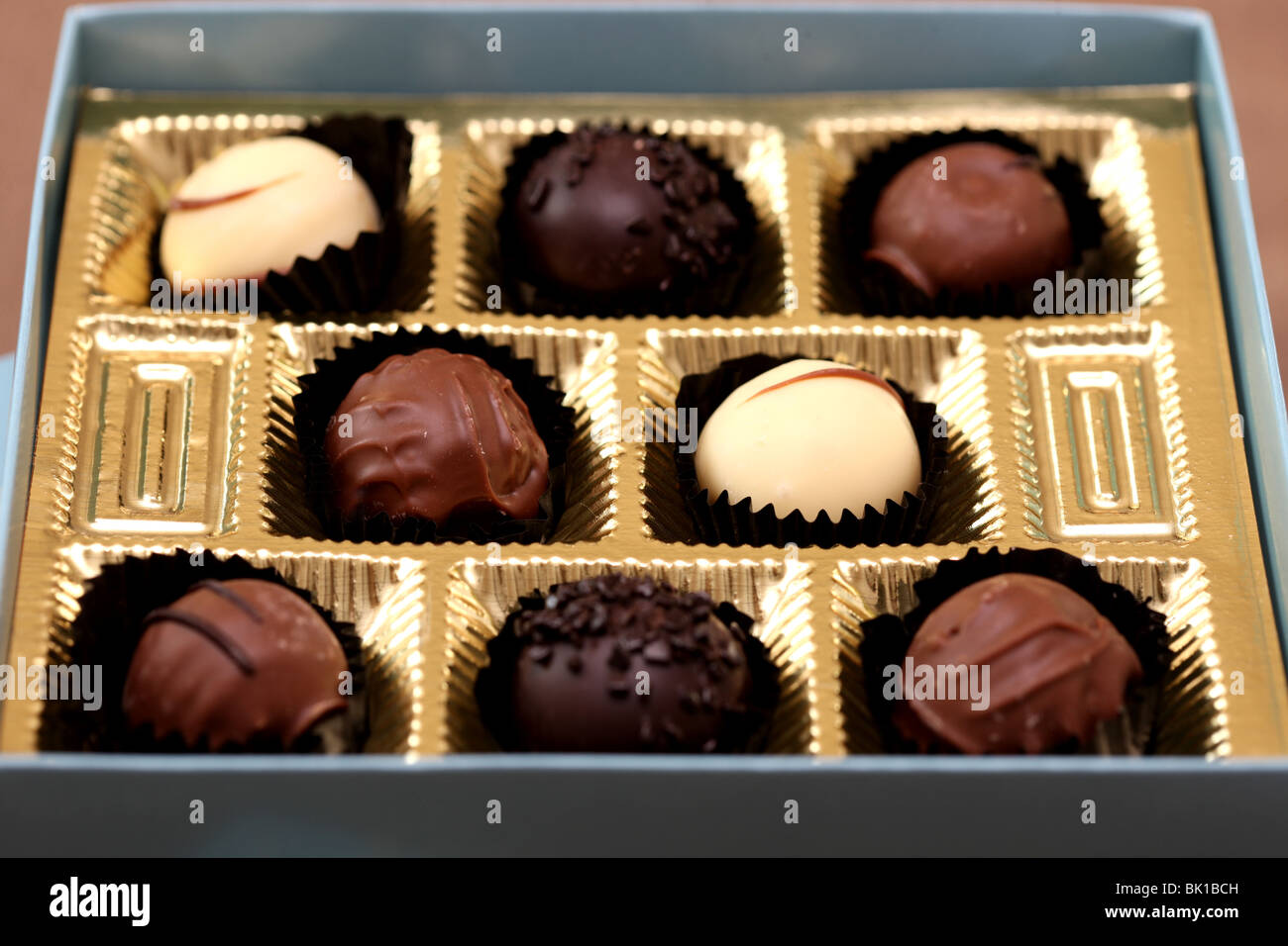 Box of Chocolate Truffels Stock Photo - Alamy