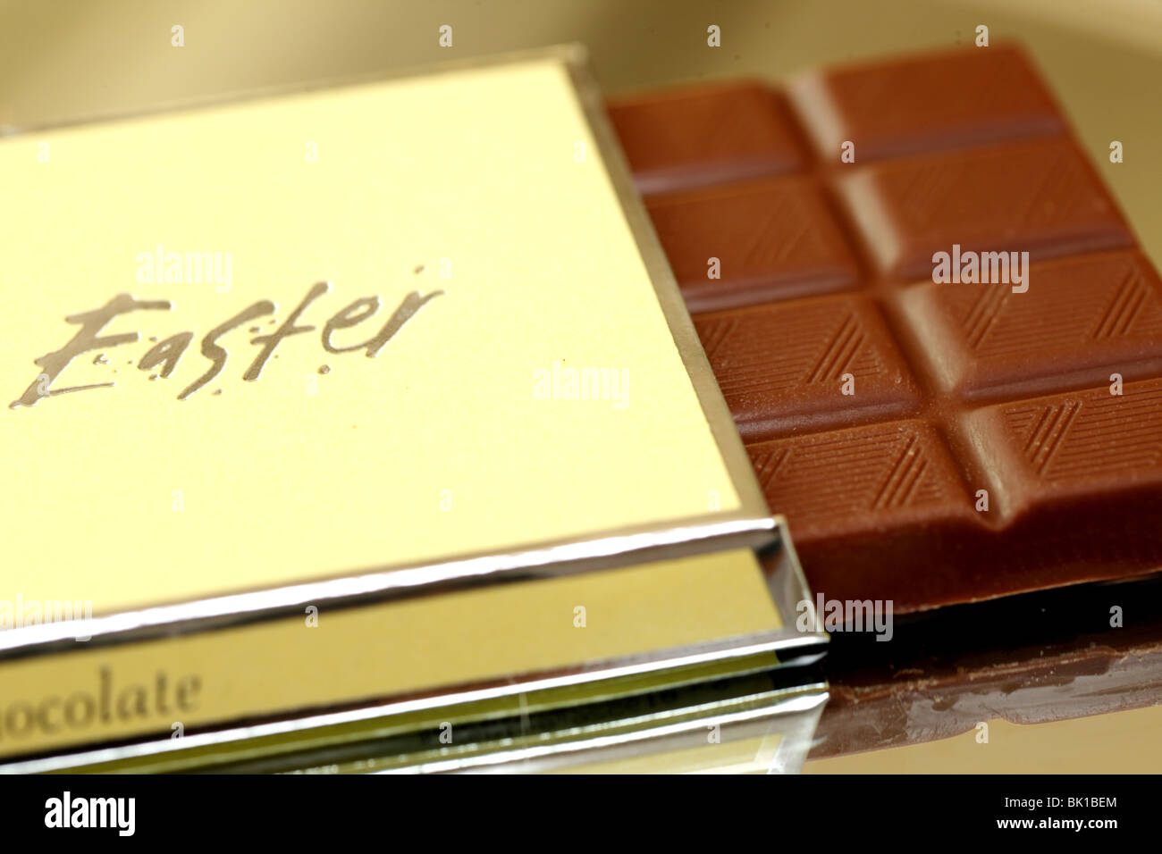 Bar of Easter Chocolate Stock Photo - Alamy