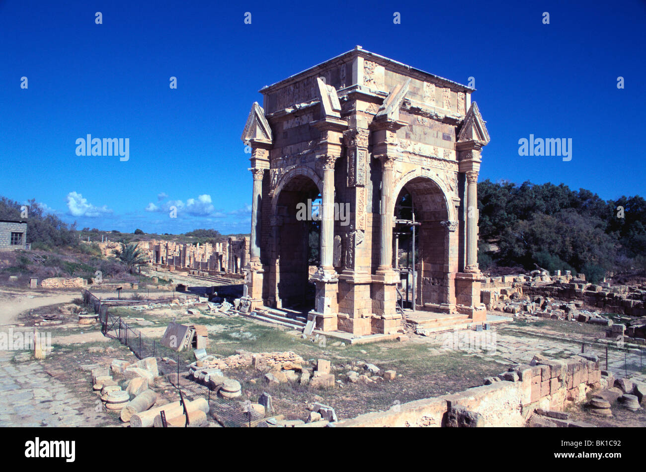Arch of Septimius Severus, Leptis Magna, Libya Stock Photo - Alamy