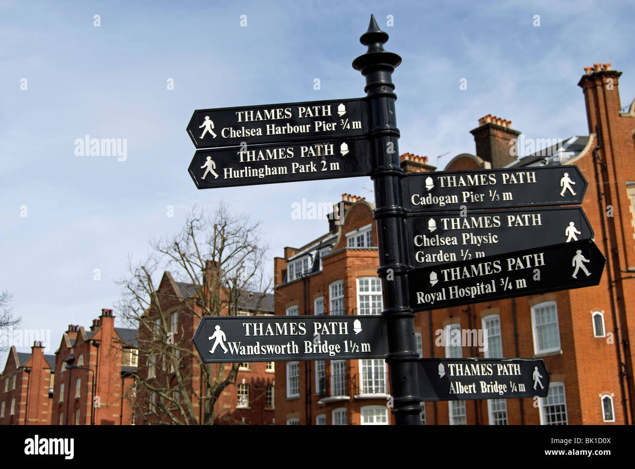direction signs for points of interest on the river thames path ...