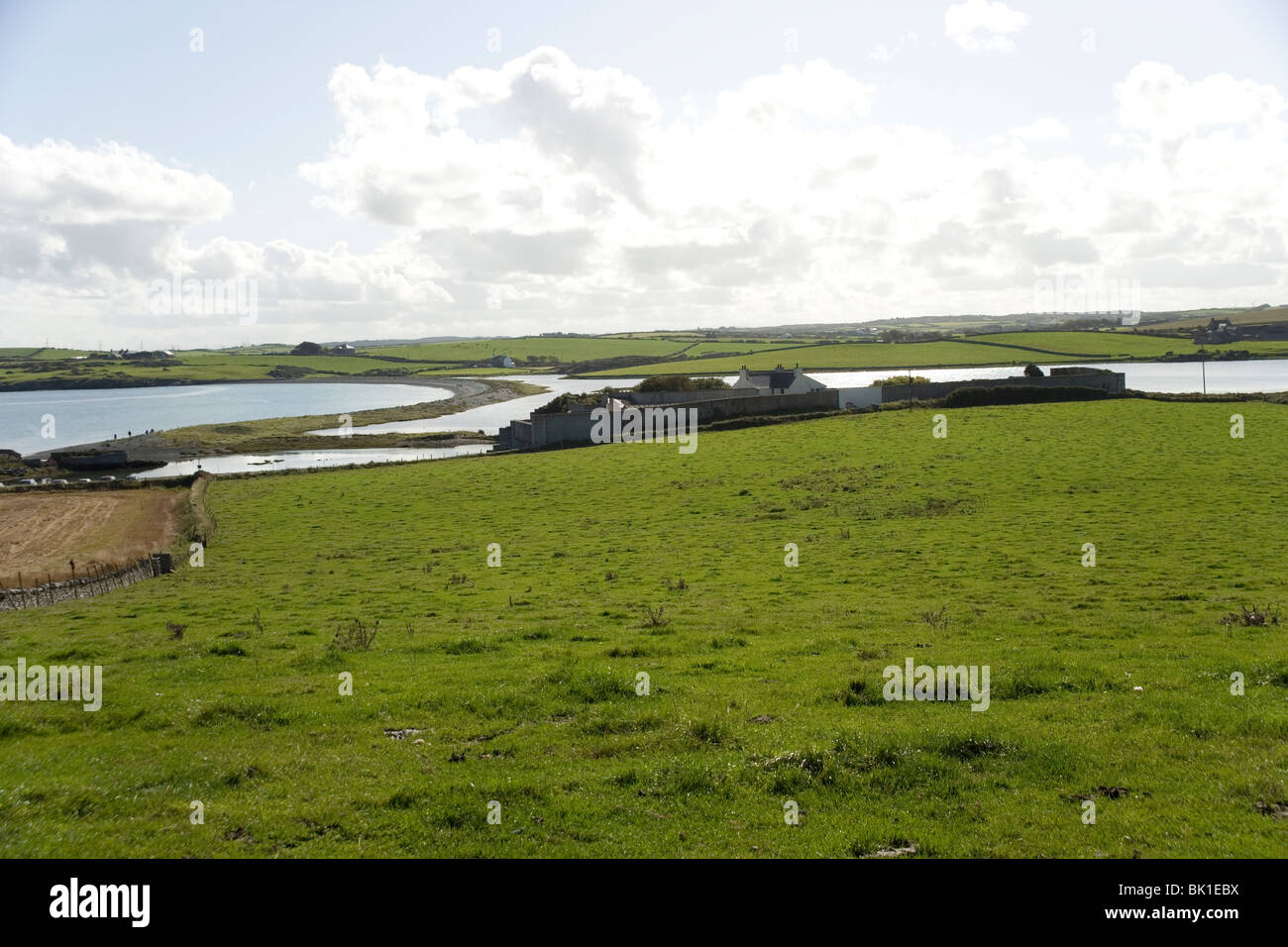 Cemlyn Bay Nature Reserve from the Anglesey coastal footpath Stock ...