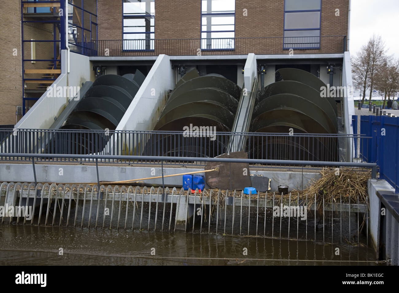 Pumping engine with screw pumps, Kinderdijk, South-Holland, Netherlands ...