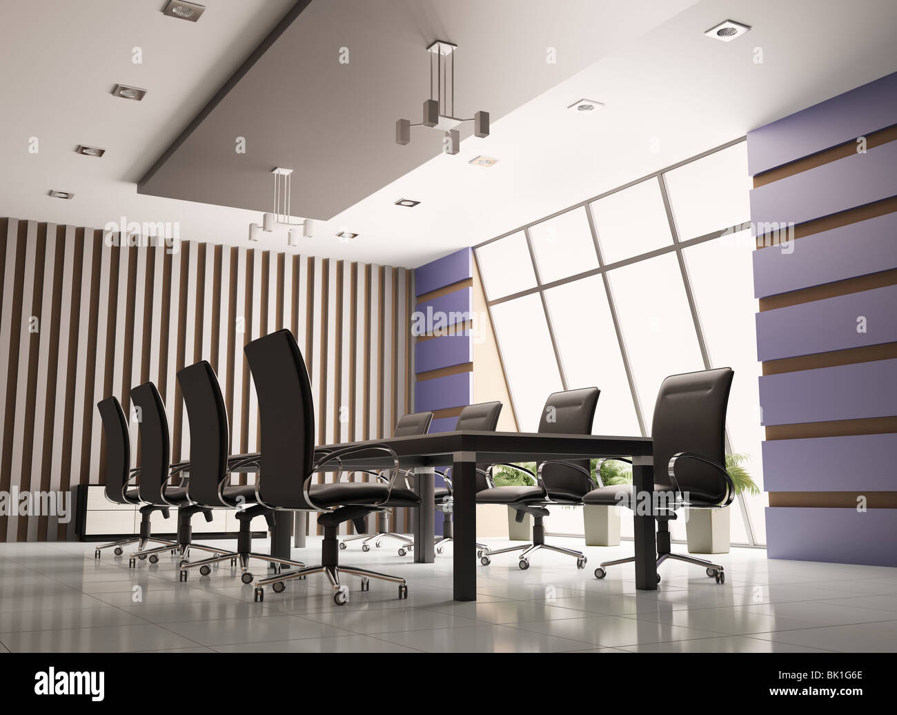 conference room with eight armchairs interior 3d render Stock Photo - Alamy