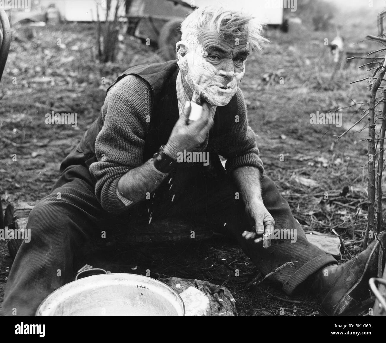 Black shaving brush Black and White Stock Photos & Images - Alamy