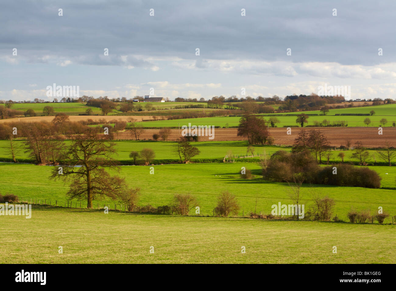 Great Britain England Suffolk Essex Borders River Stour Valley near ...