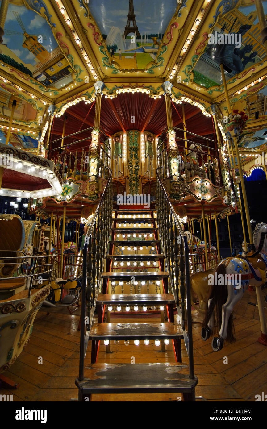 Classic old-fashioned carousel, close-up shot Stock Photo - Alamy