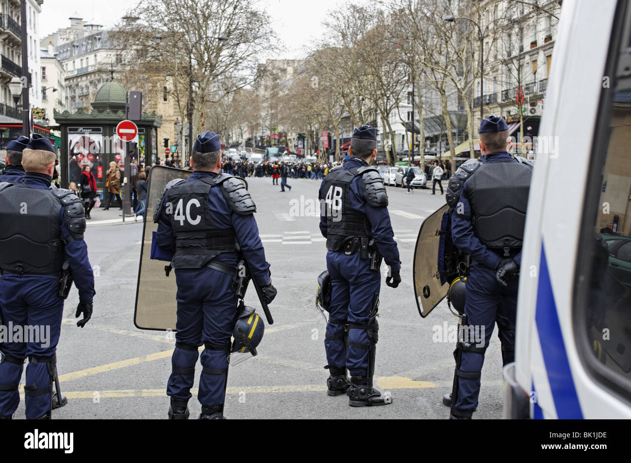 French policemen in a street of Paris Stock Photo - Alamy