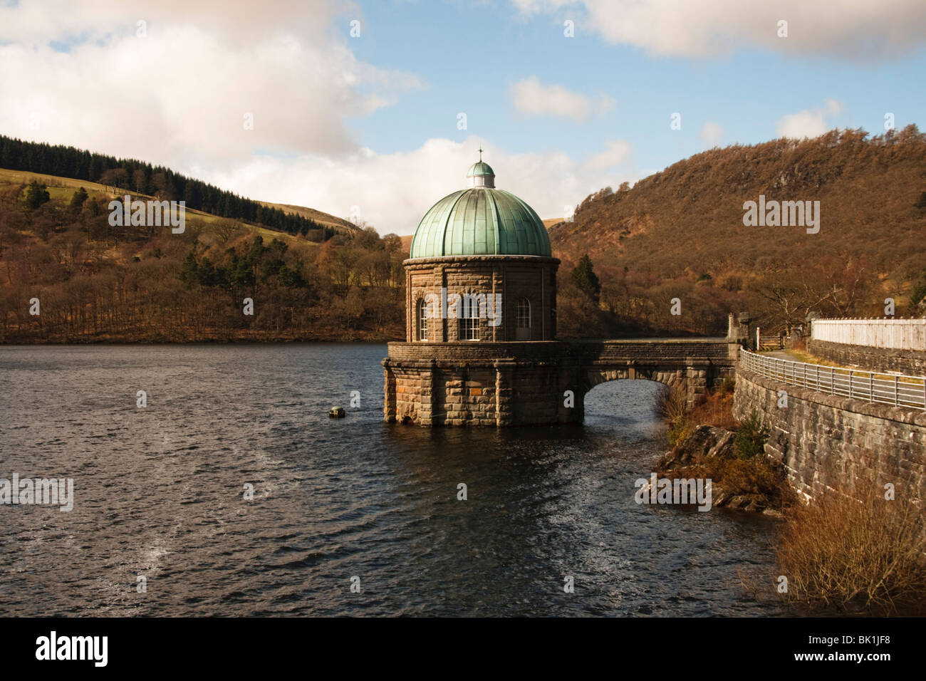 Foel Tower, Careg ddu reservoir, Elan Valley, Mid Wales Stock Photo - Alamy