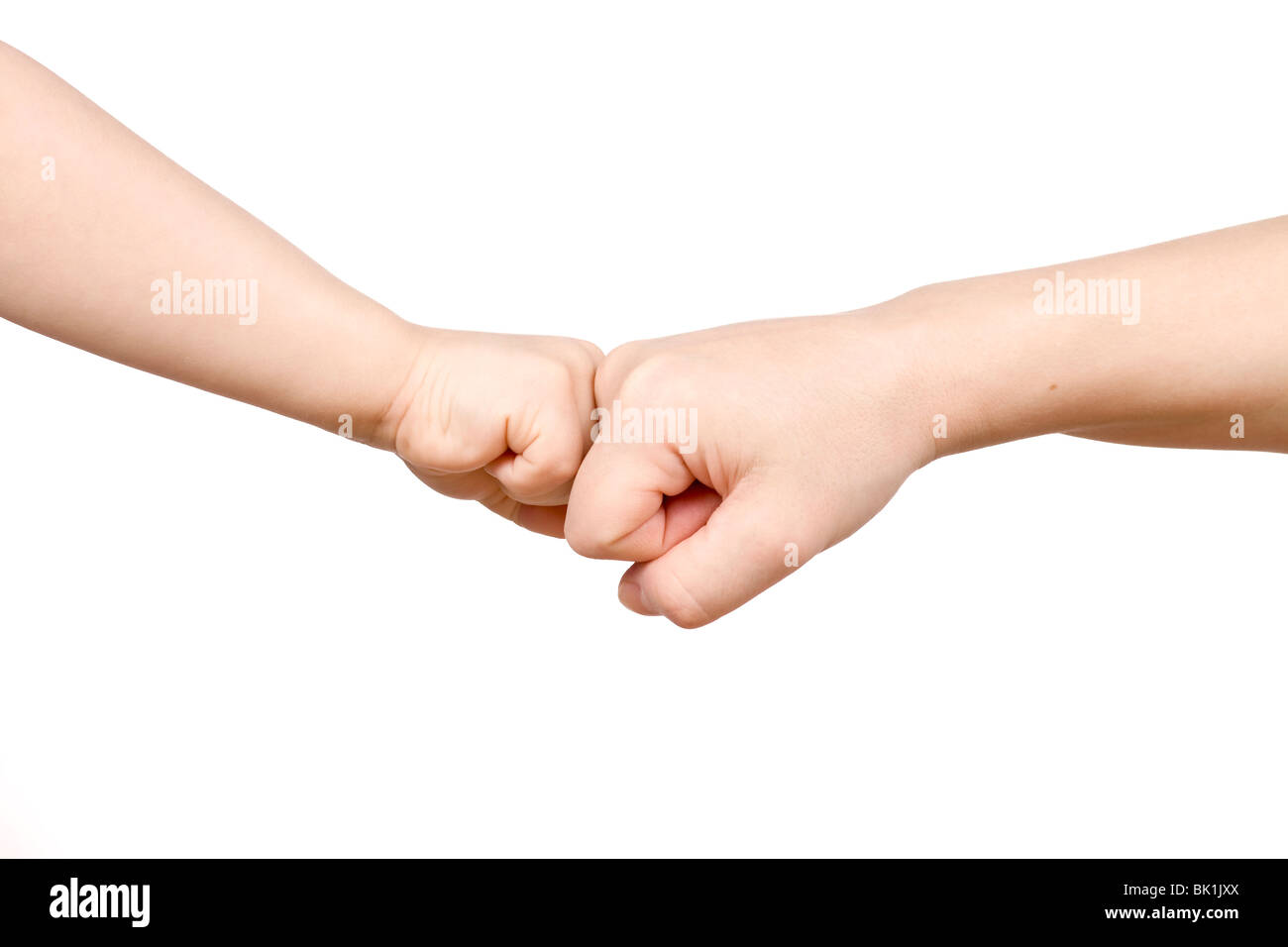 two fists hand gesture isolated on white background Stock Photo - Alamy