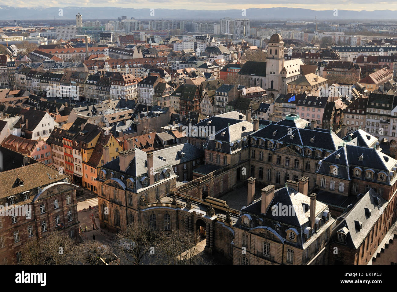 Strasbourg skyline with mountains visible in distance Stock Photo - Alamy