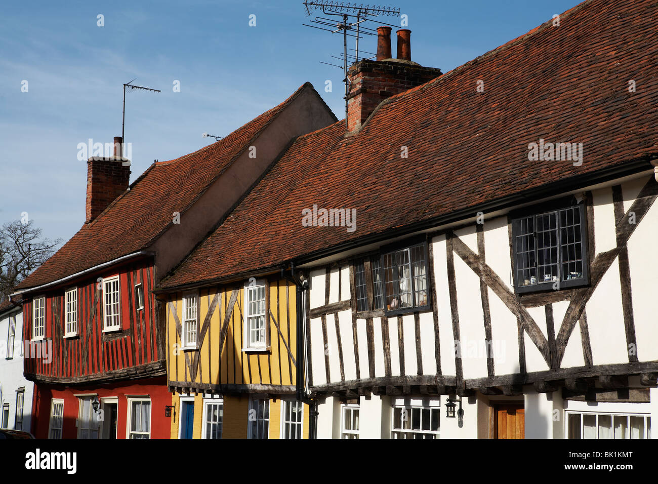 Great Britain England Suffolk Nayland Colourful Village Houses 16th ...