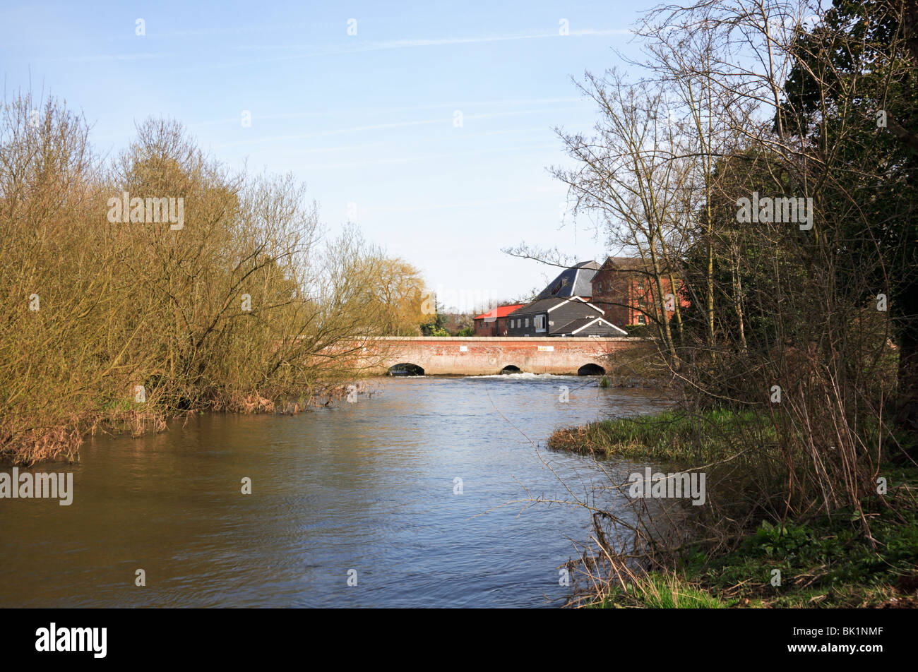 The Mill Pool on the River Wensum at Hellesdon, Norfolk, United Kingdom ...