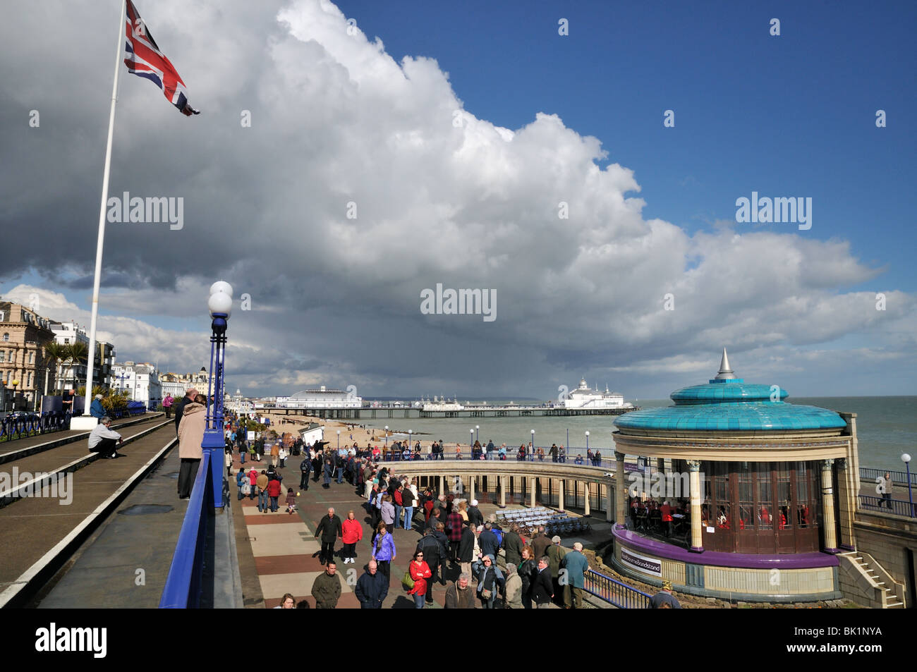 Eastbourne seafront pier and bandstand Stock Photo - Alamy