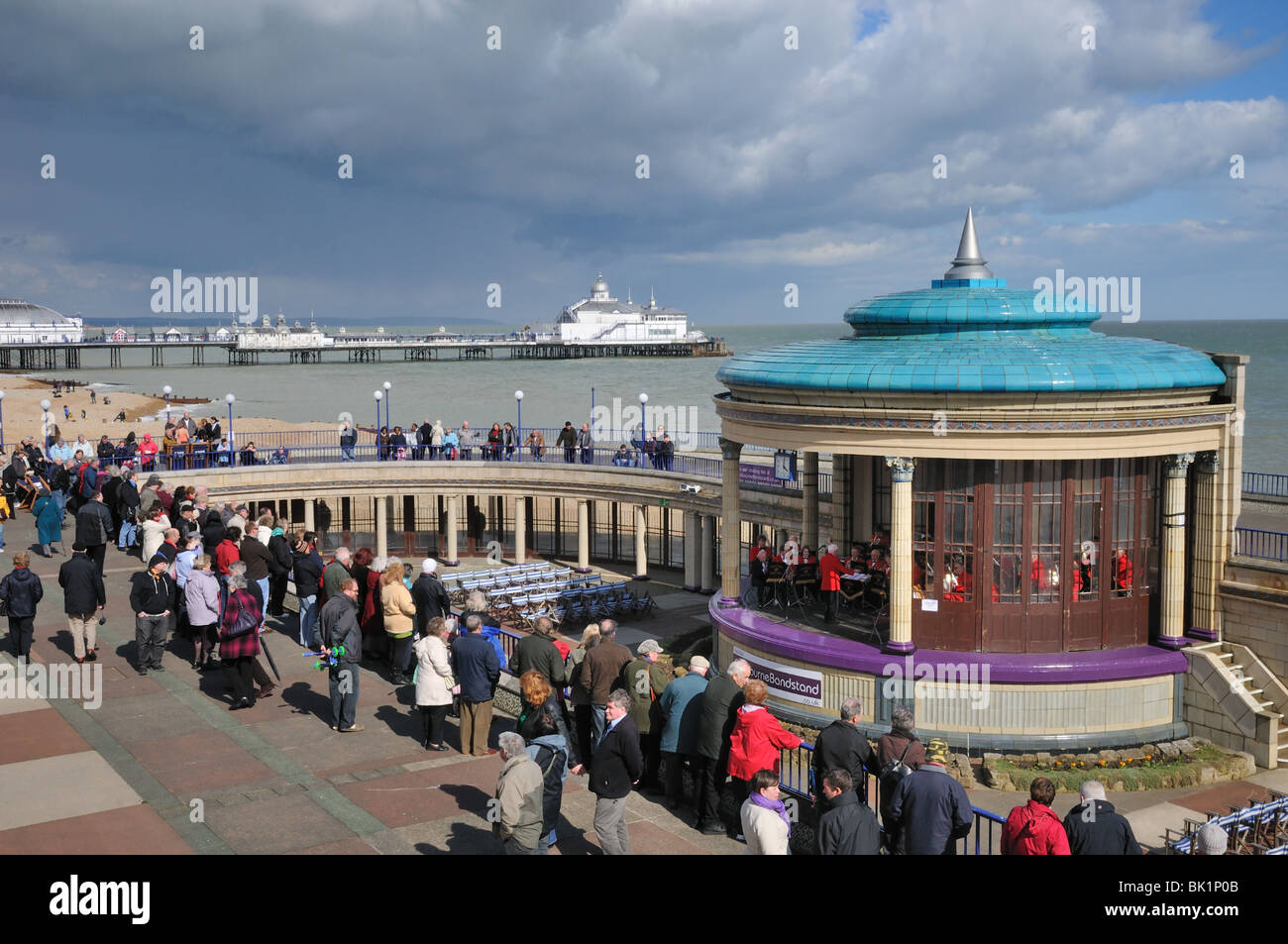 Eastbourne seafront pier and bandstand Stock Photo - Alamy
