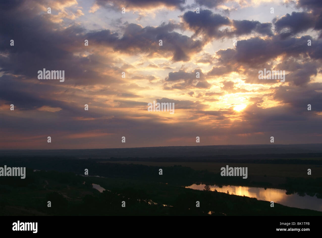 Beautiful sunset over river waves hi-res stock photography and images ...