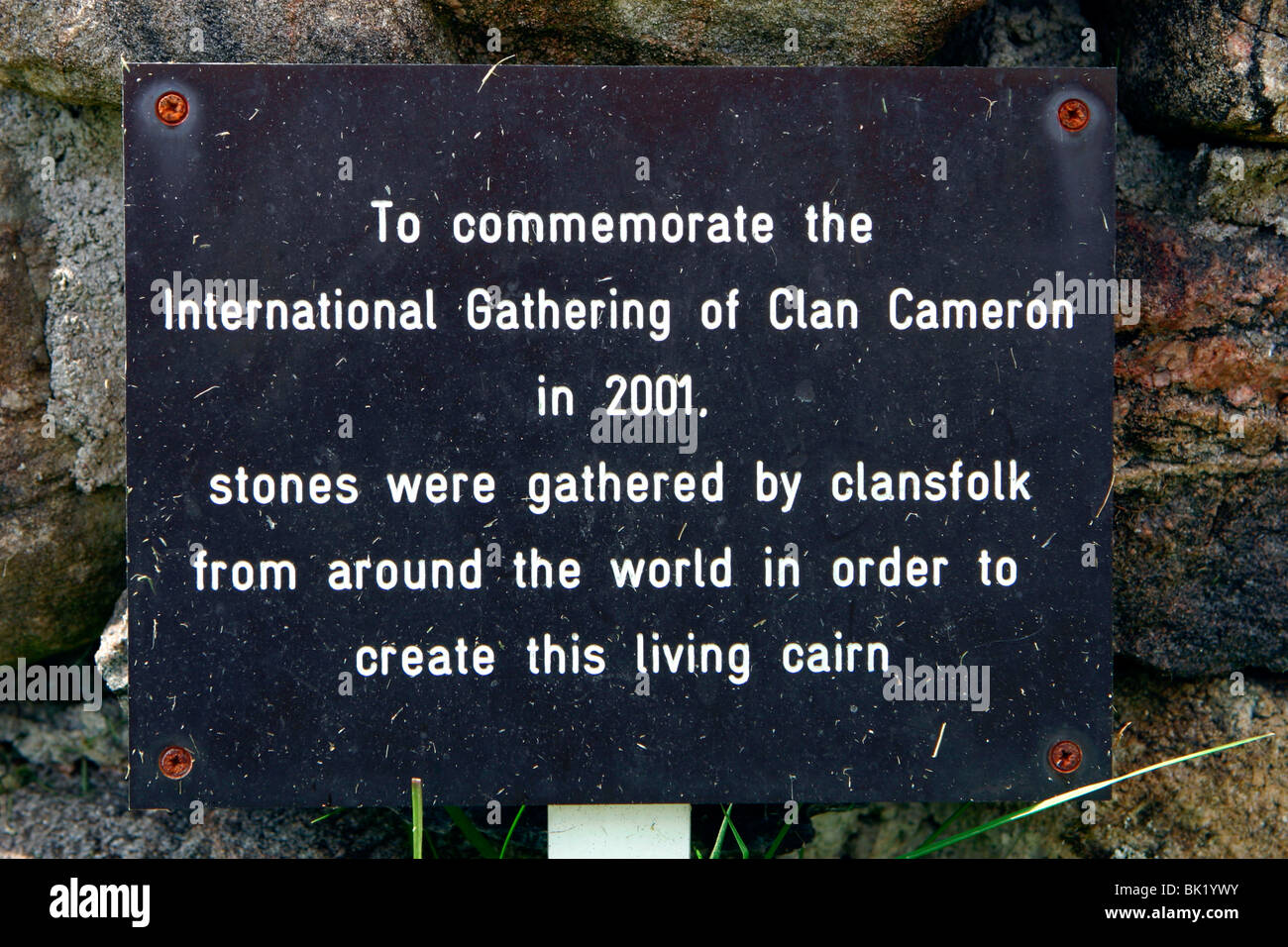 Living cairn, Clan Cameron Museum, Achnacarry, near Spean Bridge ...