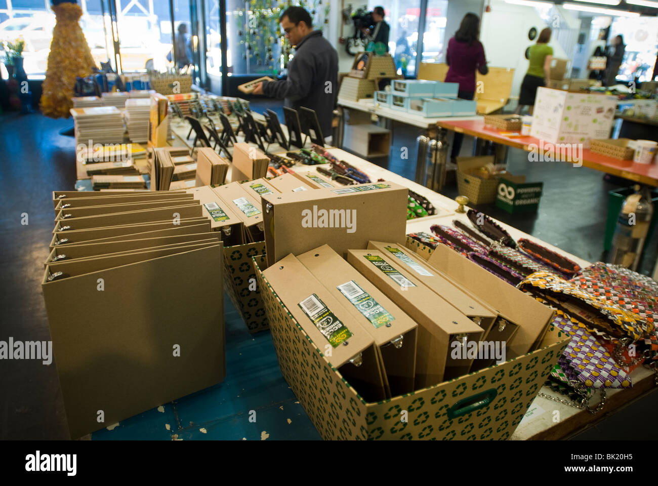 Shoppers browse merchandise made from recycled products at the Green Up ...