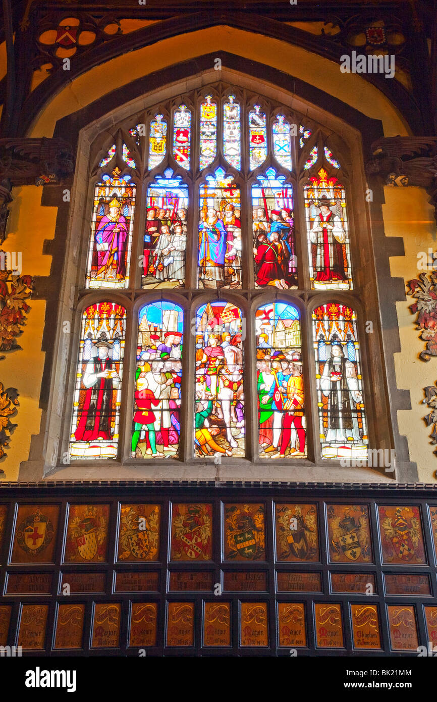 The Great West Window in The Main Hall of Durham Town Hall Stock Photo ...