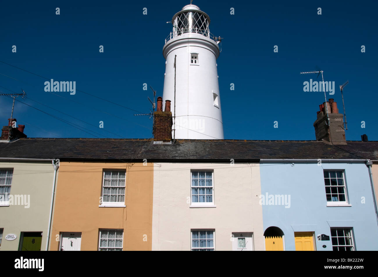 Lighthouse southwold coloured houses hi-res stock photography and ...