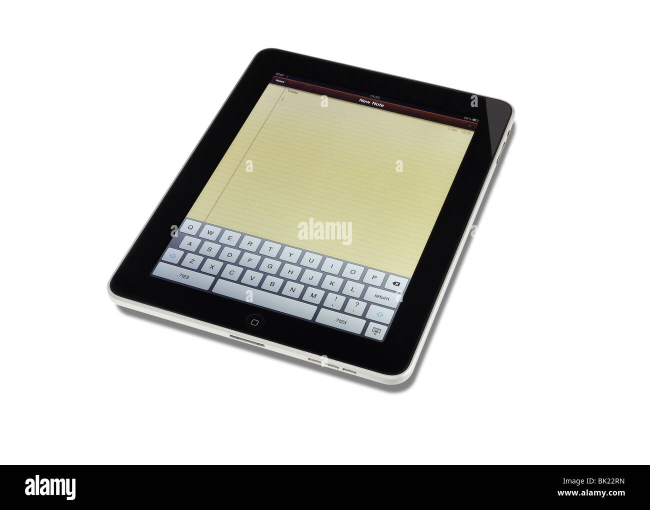 Apple iPad studio shot cut out on a white background with shadow and ...
