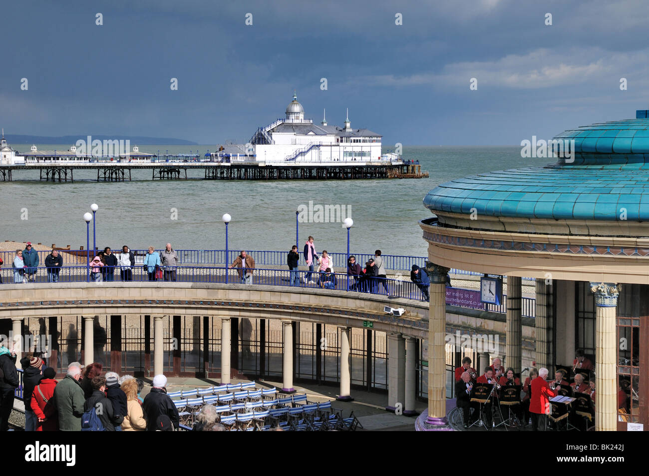 Eastbourne seafront pier and bandstand Stock Photo - Alamy