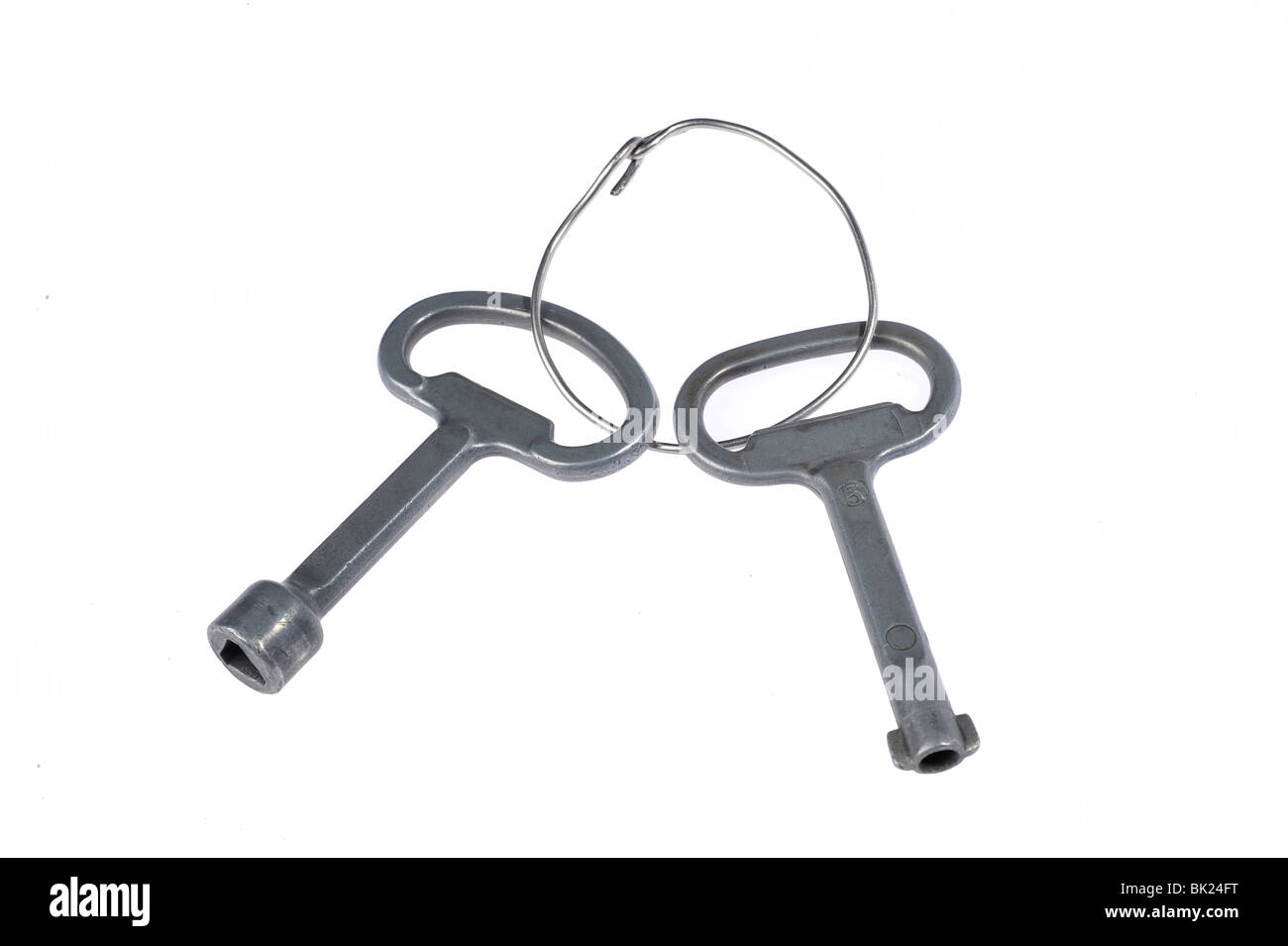 Two dedicated keys on a white background Stock Photo - Alamy