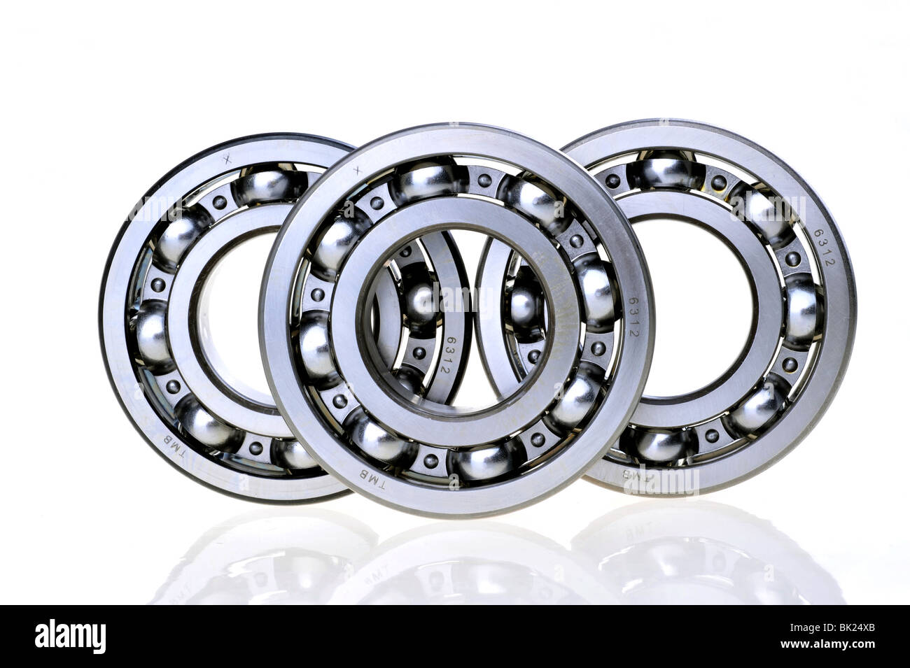 Three bearings on a white background Stock Photo - Alamy