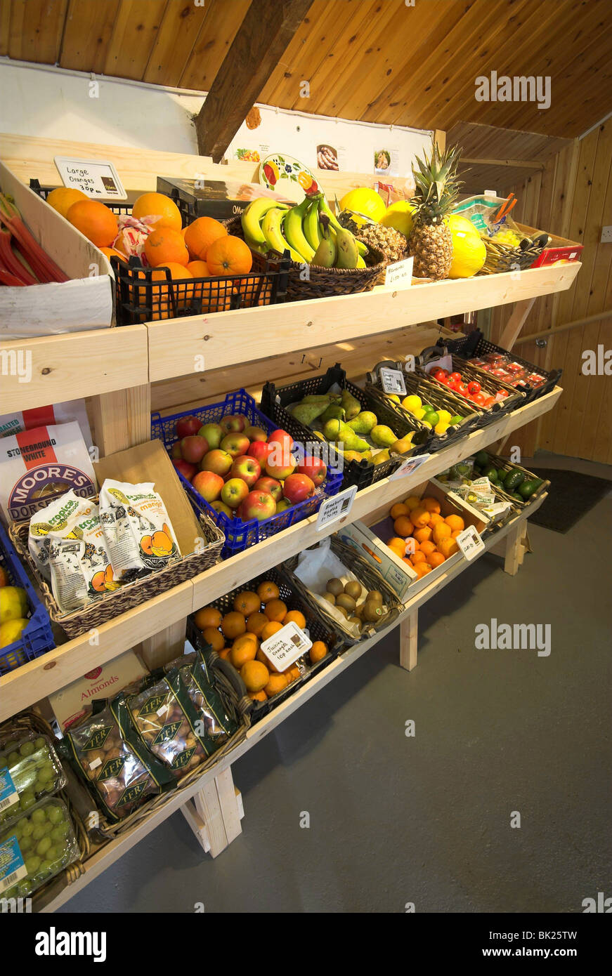 Fruit and vegetable produce in farm shop. March 2010 Stock Photo - Alamy