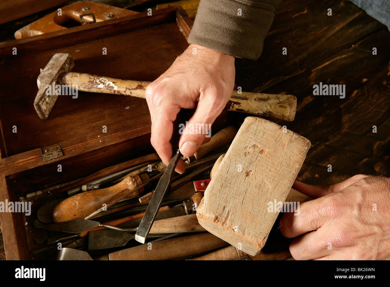 craftsman carpenter hand tools artist craftsmanship Stock Photo - Alamy