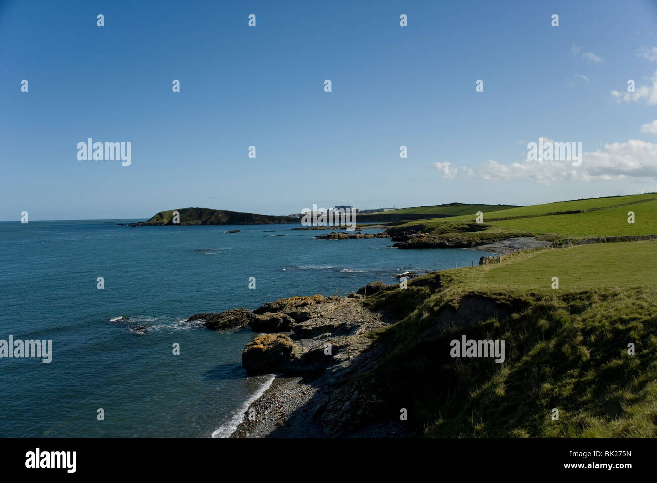 Hen Borth Bay and Wylfa Nuclear Power Station on the north coast of ...