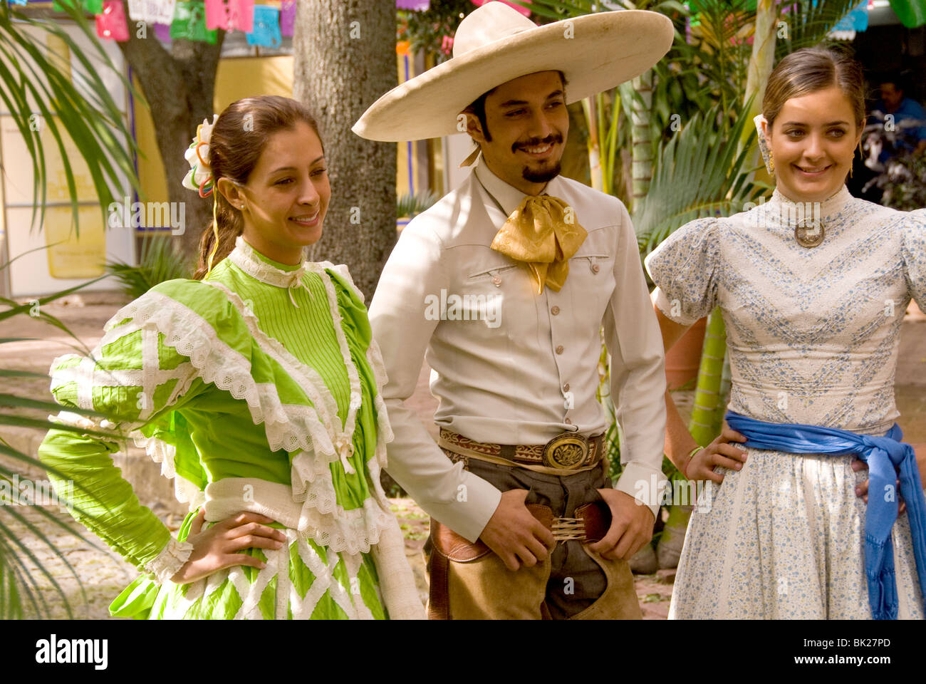 Charro (cowboy) and senoritas (girls) at Lienzo Charro, Guadalajara ...